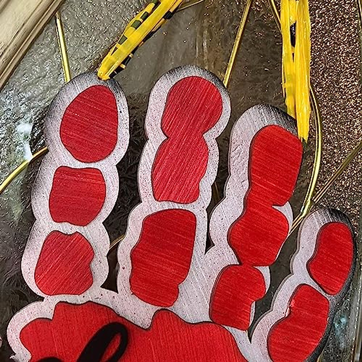 Halloween Blood Handprint Door Sign 3D Wooden Front Door Coat Rack Home Decor Hanging Halloween Party Indoor/Outdoor Decoration