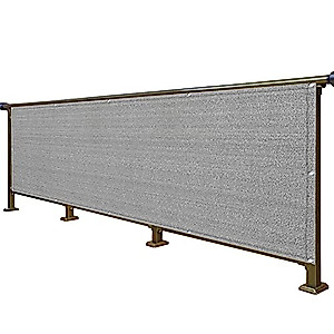 ALBN Balcony Privacy Screen Fence Mesh Anti-UV with Metal Holes HDPE Tear Resistance for Balcony Garden Privacy Protection, Height 80cm/90cm/100cm (Color : Gray, Size : 90x250cm)