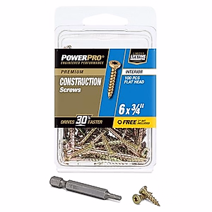 Power Pro Premium Interior Construction Screws (#6 x 3/4") - 100pc