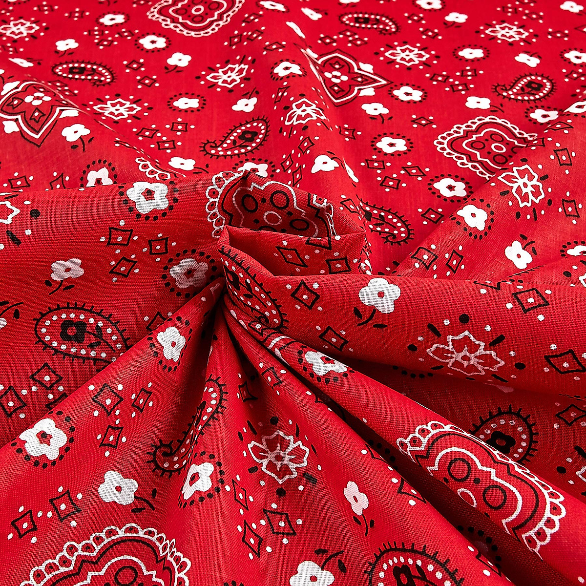 Bandana Prints Red, Fabric by the Yard