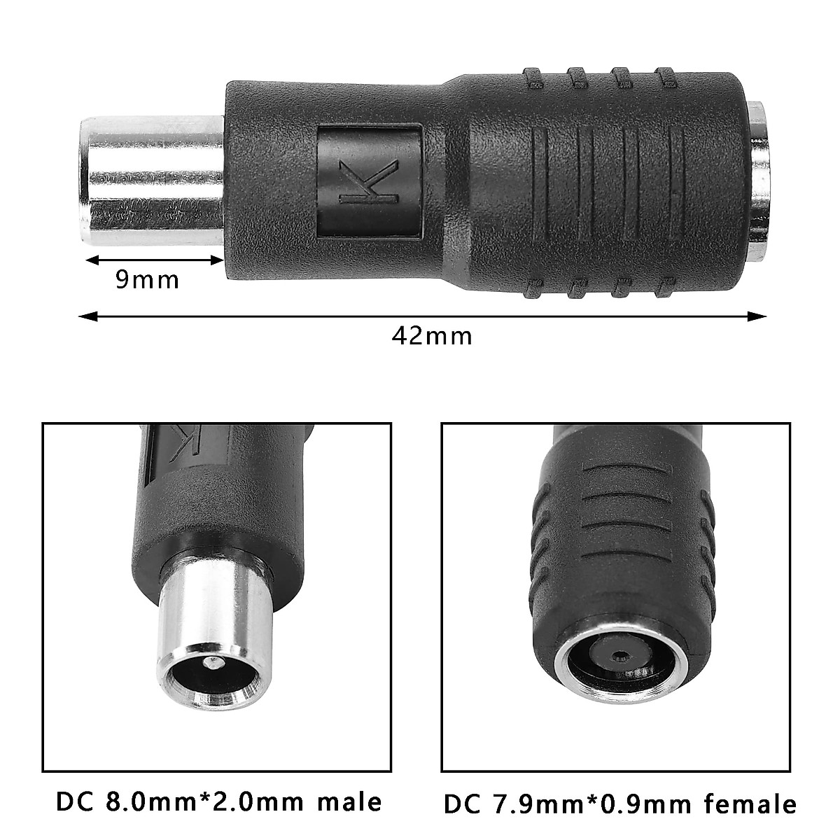 PNGKNYOCN DC 7909 to DC 8020 Adapter，DC 8mm Male to DC 8020 Female and DC 8020 Male to DC 8mm Female Connector, for Solar Panel RV Portable Power Station（2-Pack）