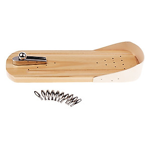 BESSTUUP Wooden Table Game Mini Bowling Game with Metal Skittles