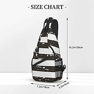 Sling Bag Vintage American USA Flag Patriotic Hiking Daypack Crossbody Shoulder Backpack Travel Chest Pack for Men Women
