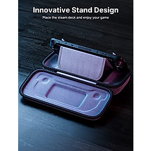 JSAUX Carrying Case Compatible with Steam Deck/Steam Deck OLED, Protective Hard Shell Carry Case Built-in Charger Storage, Portable Travel Carrying Case for Steam Deck Console & Accessories - BG0102