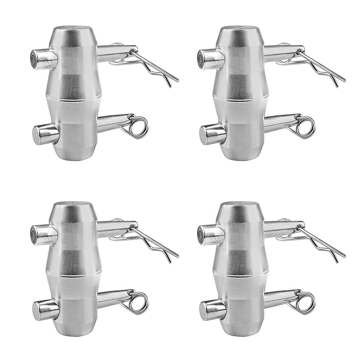 OTTFF 4 Pack Aluminum Double Ended Conical Coupler with Clips Pin DJ Stage Truss Clamp Trusses Parts - Fit F34 F33