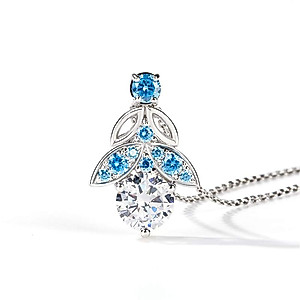 Jeulia Butterfly Round Cut Sterling Silver Necklace Gift for Women Love Party Jewelry Valentine's Day Engagement Gift With Jewelry Box