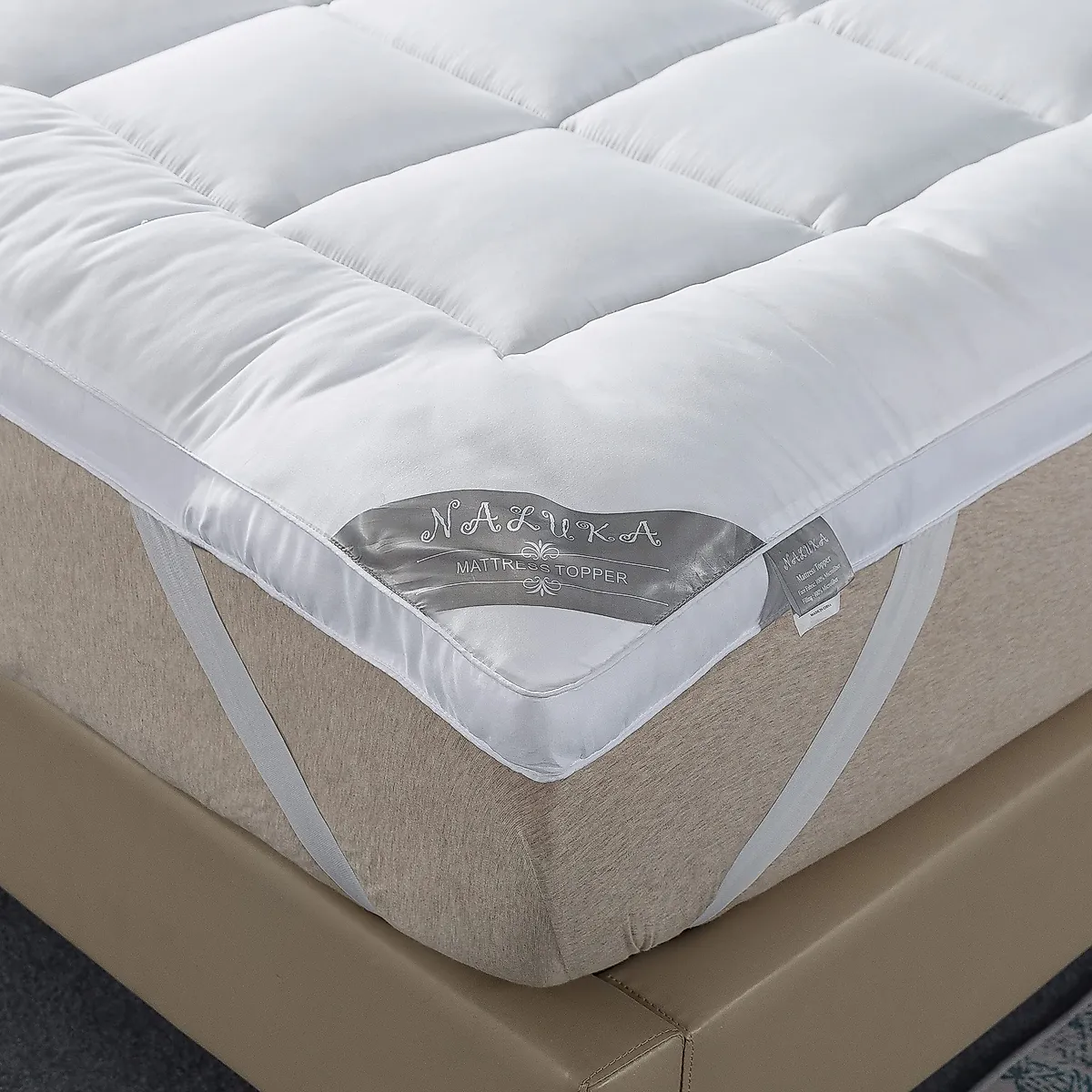 Mattress Topper Queen Size Down Alternative Overfilled White Pillow Top Mattress Cover Plush Super Soft 2 Inch Thick Mattress Pad