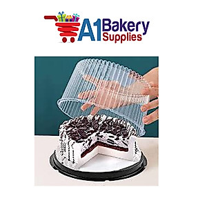 A1 Bakery Supplies 10-11inch Cake Double Layer Clear Cake Container Dome and Base Carry & Display Storage Box (4 Pack)