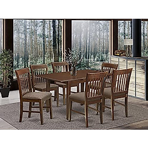 East West Furniture NOFK7-MAH-C Dining Set, 7-piece