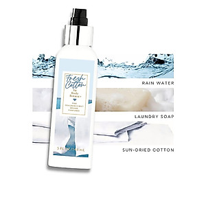 Fresh Cotton ALCOHOL-FREE Fine Fragrance Mist by Body Botanic 5 Fl Oz 148 Ml - the Nostalgic Scent of Warm Cotton Drying in the Sun - with Plant Extracts (Fresh Cotton)