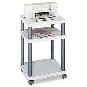 Safco 1860Gr Wave Design Printer Stand Three-Shelf 20W X 17-1/2D X 29-1/4H Charcoal Gray