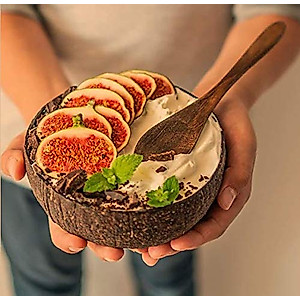 Karmic Seed Green Roots Organic Coconut Bowls-Hand Made From Coconut Shells and Polished with Organic Coconut Oil (4 bowls)