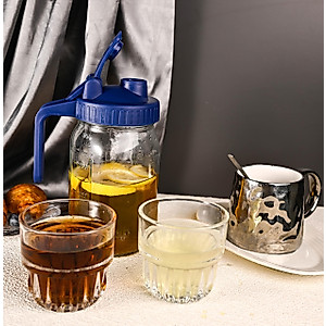 CONNYAM 4 Pack Mason Jar Flip Cap Lids with Handle, Compatible with Ball & Kerr, Airtight and Leak-Proof Seal, Easy Pouring Spout, Turns Jars into Pitchers