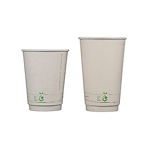 12oz Plastic-free Coffee Cups by Living Balance | 100 cups with Integrated Sleeves. Best alternatives to plastic cups.
