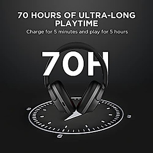 1MORE SonoFlow Active Noise Cancelling Headphones, Bluetooth Headphones with LDAC for Hi-Res Wireless Audio, 70H Playtime, Clear Calls, Preset EQ Via App