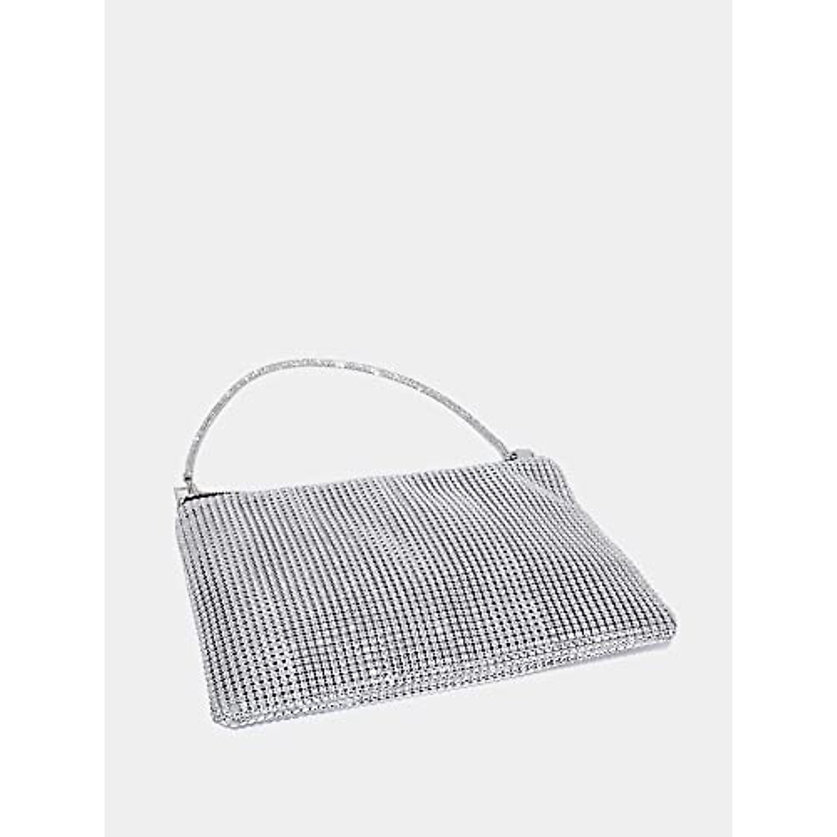 GORGLITTER Women's Evening Bag Rhinestone Purse Sparkly Clutch Purse Chain Handbag Sparkly Square Bag Silver One Size