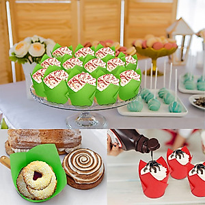 Tulip Cupcake Liners 100-Count Baking Cups Standard Tulip Muffin Cupcake Natural Cupcake Paper Liners for Wedding Birthday Christmas Party Baby Shower Anniversaries All Festivals