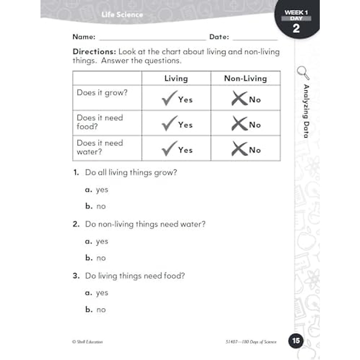 180 Days™: Science, Earth and Space Science for 1st Grade Practice Workbook for Classroom and Home, Cool and Fun Practice Created by Teachers (180 Days of Practice)