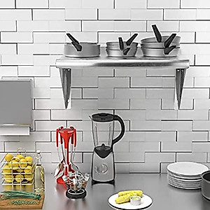 MegaChoice Stainless Steel Shelf, 18 x 24 Inches 110 lbs Load Wall Mount Commercial Shelves, for Restaurant, Home, Kitchen, Hotel, Laundry Room, Bar