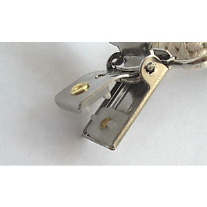 TREDONI 2 Tea Towel Clips - Cloth Hanger Holder Brackets - Braided Cotton Loop, Ivory