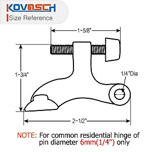 KOVOSCH 2 Pack Hinge Pin Door Stopper Brushed Satin Nickel - Adjustable Heavy Duty Hinge Pin Door Stop with White Rubber Bumper Tips