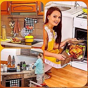 Mixweer 6 Pcs Fall Kitchen Towels 16 x 24 Inch Autumn Pumpkin Dish Towels Buffalo Plaid Hand Towels Absorbent Thanksgiving Maple Leaf Truck Tea Towels Dish Cloths for Fall Kitchen Bathroom Decor