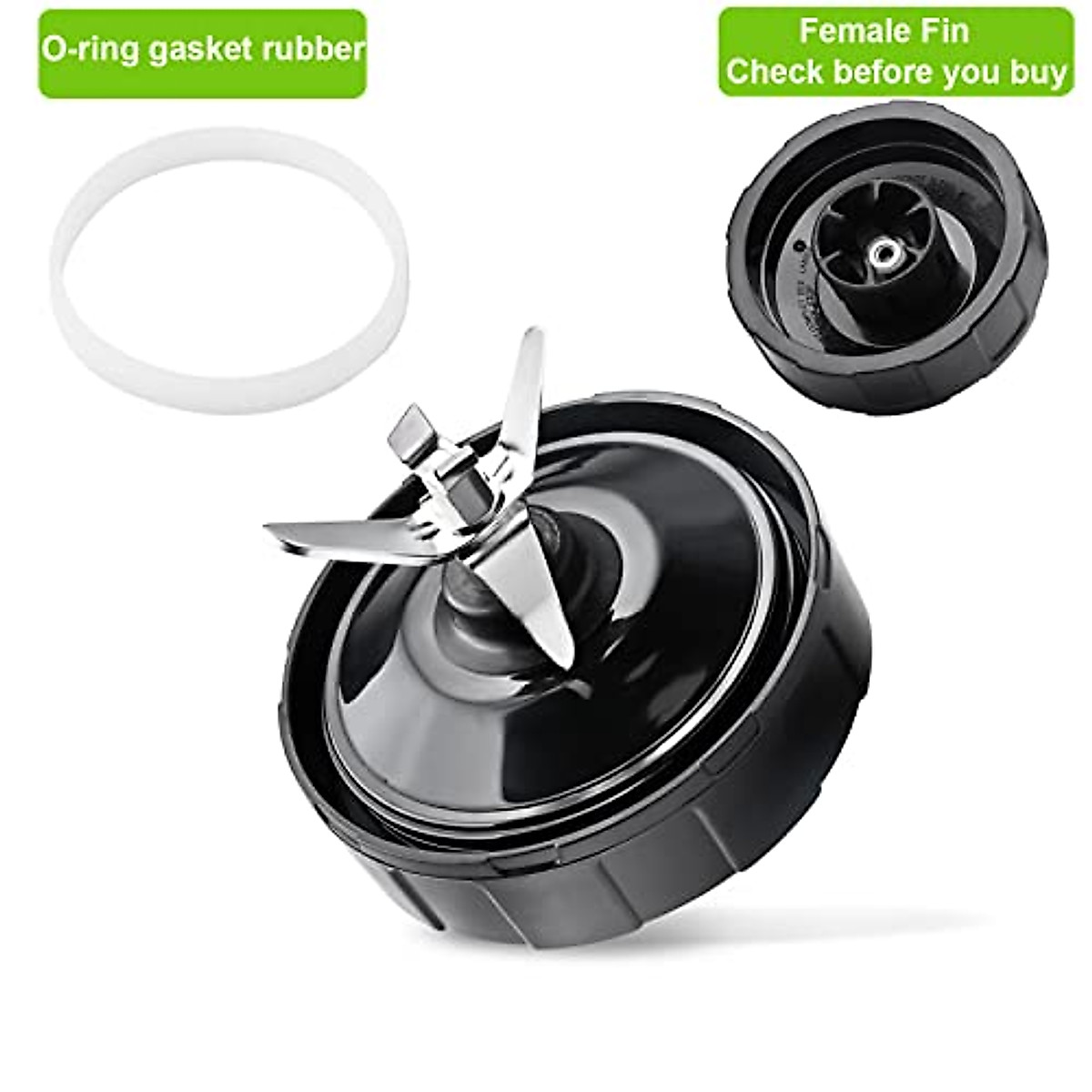 Ninja Blender Replacement Parts – Premium Ninja Blender Blade 6 Fin – Heavy Duty Stainless Steel and Food-Grade Plastic for Smoothie Cup – Leakproof Sealing Ring