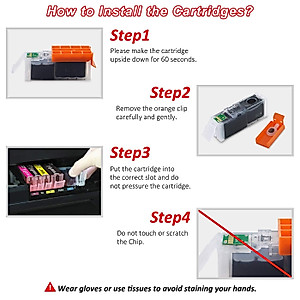 Sotek 280XL 281XL 280 281 C A K E Ink Cartridges, Work with PIXMA TR7520 TR8520 TR8620 TS6120 TS6220 TS8120 TS8220 TS9120 TS9520 TS9521C TS702 Printer 5 Color Without Photo Blue
