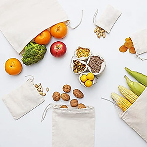 BigLotBags Pack of 25 (10 x 12 Inches) Premium Cotton Muslin Bags 100% Organic Cotton Single Drawstring Premium Quality Eco Friendly Natural Reusable Bags