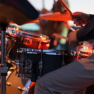 14 inch Snare Drum Set with Gig Bag, a pair Sticks,drum Stand and Drum Keys,a pair practice gloves for Students,Beginners (14'', Black)