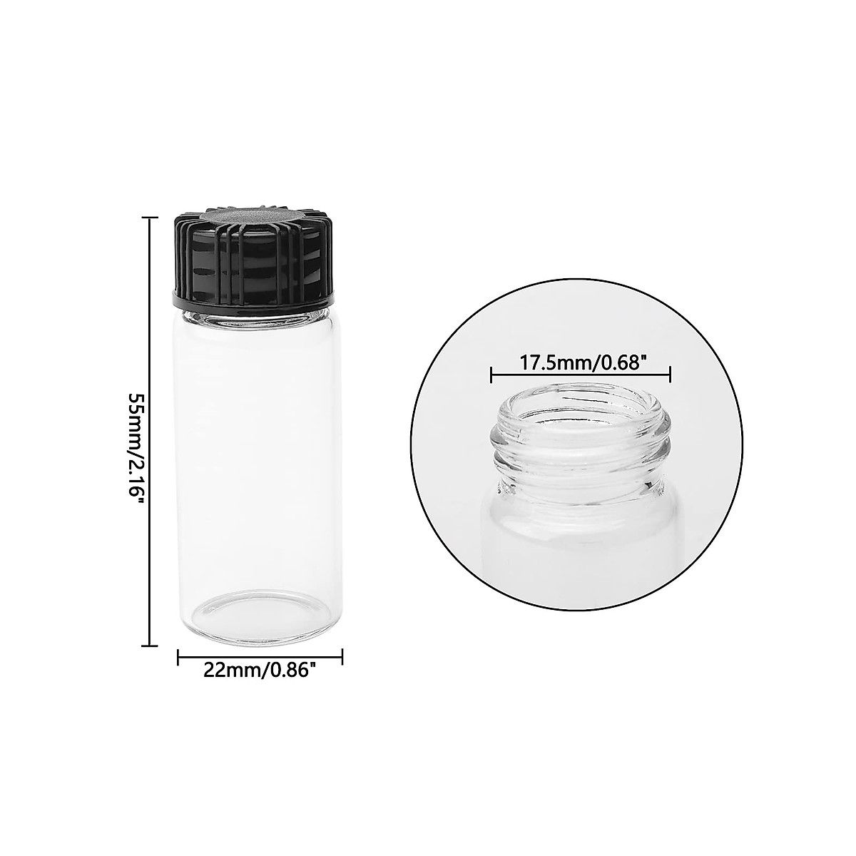 Newzoll 10ml Clear Glass Bottles for Essential Oils, Chemistry Lab Chemicals, Colognes & Perfumes (10 Pieces)