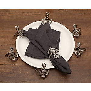 Alpha Living Home Christmas Decoration Silver Napkin Rings Set of 12, Thanksgiving Napkin Holders, Napkin Rings Bulk for Fall, Christmas, Party Decoration, Dinning Table, Everyday, Family Gatherings