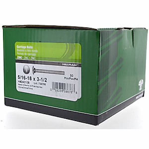 Hillman 240108 5/16-18X3-1/2 CARR Bolt, 5/16 x 3-1/2-Inch, Zinc