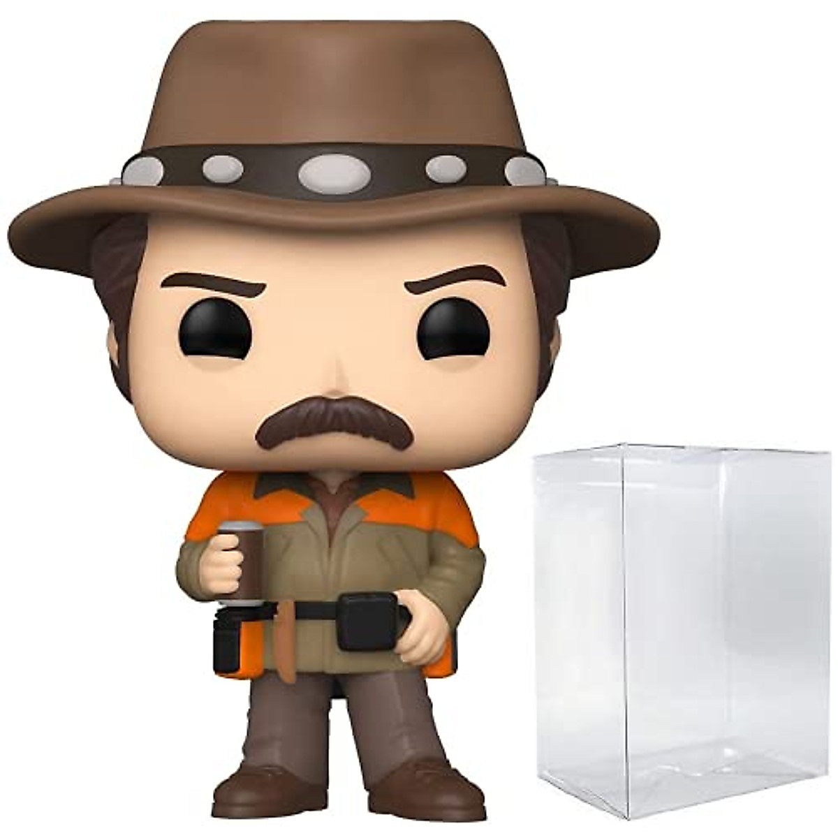 POP Parks and Rec - Hunter Ron Swanson Funko Vinyl Figure (Bundled with Compatible Box Protector Case)