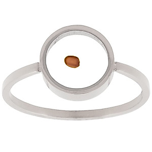 Circle Shaped Mustard Seed Ring for LDS and Christian Women of Faith in Silver and Gold with Mustard Seed Encased LDS Rings and Jewelry (Gold, 7)