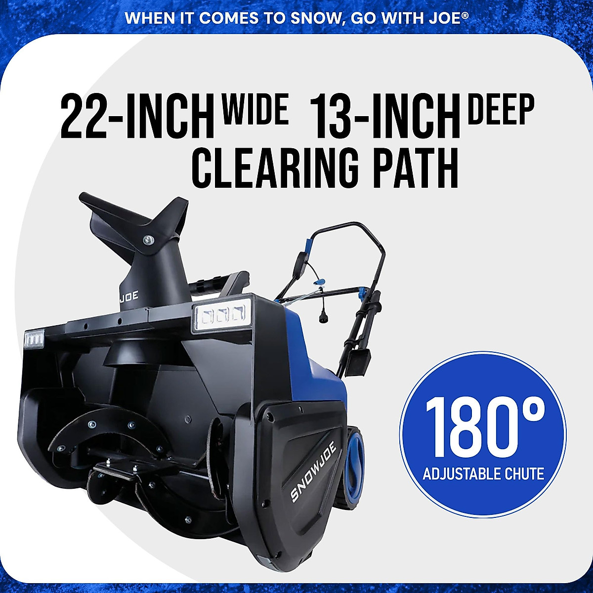 Snow Joe 15-Amp Electric Snow Blower, 22-Inch, Dual LED Lights, Bonus Cover Included