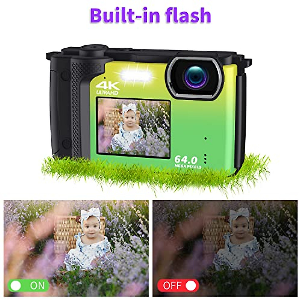1080P Digital Camera 24MP Kids Compact Camera Autofocus 16X Digital Zoom Children Portable Camera for Boys, Girls,Beginners