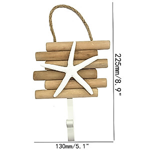 DD-life Starfish Hook,Nautical Home Beach Themed Towel Hook,Nautical Wall Hook,Beach Towels Wall,Hanging Branch Key Holder,Ocean Decor Coat Hook