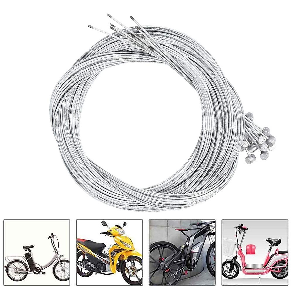 【𝐄𝐚𝐬𝐭𝐞𝐫 𝐏𝐫𝐨𝐦𝐨𝐭𝐢𝐨𝐧】 CHICIRIS 20PCS Premium Bike Brake Cable, 1.6mm Thick 20PCS 2.5M Length Electric Bicycle Brake Line, for Electric Scooter E-Bike Bicycle Modification Cycling Accessory