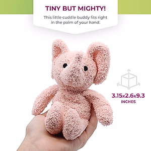 Thermal-Aid Zoo - Mini Microwavable Stuffed Animal - Plush Toy and Hot Cold Pack - Tiny The Elephant - 3.15 x 2.6 x 9.3 in