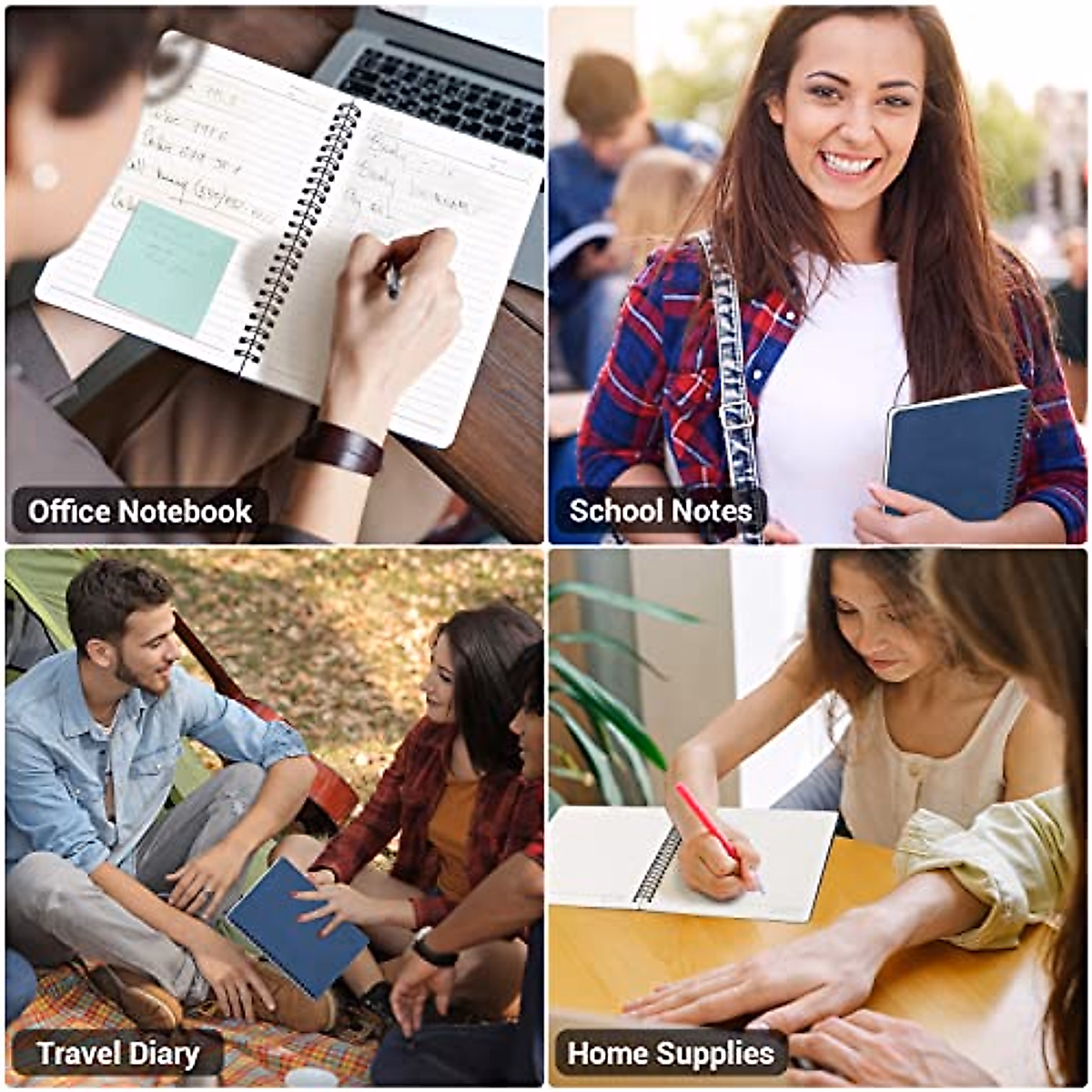 EUSOAR Students Ruled Spiral Notebook, A5 1pack 5.5"x8.3" 160 Pages Hardcover Lined Travel Writing Notebooks Journal, Memo Notepad Sketchbook, Students Office Business Diary Ruled Book Journal