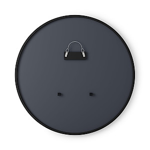 Umbra Hub 37” Round Wall Mirror with Rubber Frame, Modern Decor for Entryways, Washrooms, Living Rooms Inch, Black