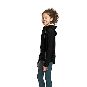 C9 Champion Girls' Fleece Asymmetrical Jacket, Ebony Heather, Large