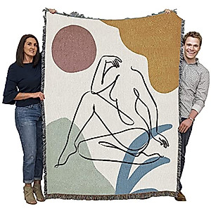 Pure Country Weavers Colorful Nude 2 Blanket by JJ Design House - Abstact Art - Gift Tapestry Throw Woven from Cotton - Made in The USA (72x54)