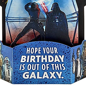 Hallmark Paper Wonder Star Wars Pop Up Birthday Card with Music (Out of this Galaxy, Plays Star Wars Theme)