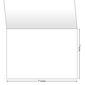 One Jade Lane 5"x7", Blank Cards and Envelopes, Blank White Invitation Cards with Envelopes All Occasions, Scored, Heavy Duty Quality Cardstock, Blank Greeting Christmas Cards Printable. (20 Pack)