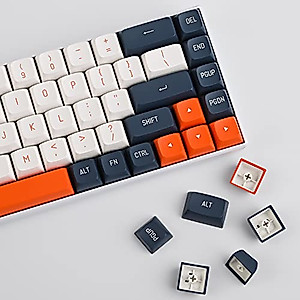 surmen Custom 160 Keycap Set CSA Profile Doubleshot Ball Caps US/ISO Layouts for 60%, 65%, 75%, TKL Mechanical Keyboards (Orange)