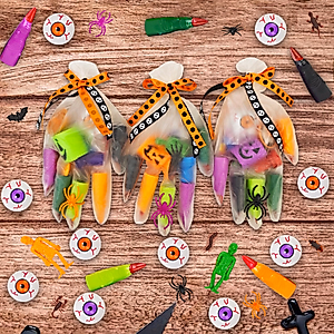 Halloween Party Favors Supplies for Kids, Gloves Stuffed Toys Gifts Bulk for Toddlers - Set of 12, Halloween Basket Goodie Bag Stuffer Fillers, Classroom Treats Prizes for Boys Girls