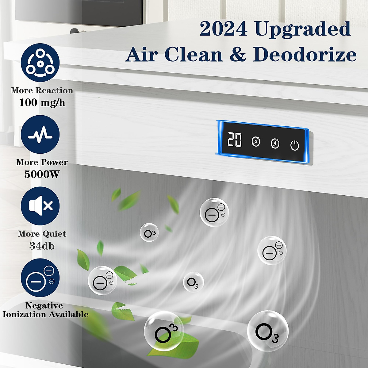 TOLEAD Tilt Out Trash Can Cabinet, 10 Gallon Kitchen Trash Cabinet Hidden Trash Can with Deodorizing & Negative Ion Pet Proof for Kitchen,Dining Room, Living Room,White