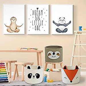 T&T Homewares Small Cute Orange Fox Basket for Baby Diaper Organizer, Baby Laundry Baskets, Nursery Storage, Kids Room Organizer, Woodland Nursery Decor, Dog Cat Toy Basket